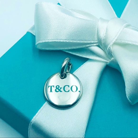 Tiffany & Co. | Jewelry | Tiffany Co Round Logo Blue Enamel Charm With ...